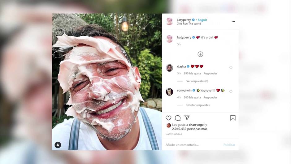 Katy Perry desvela el sexo del bebé que espera con Orlando Bloom