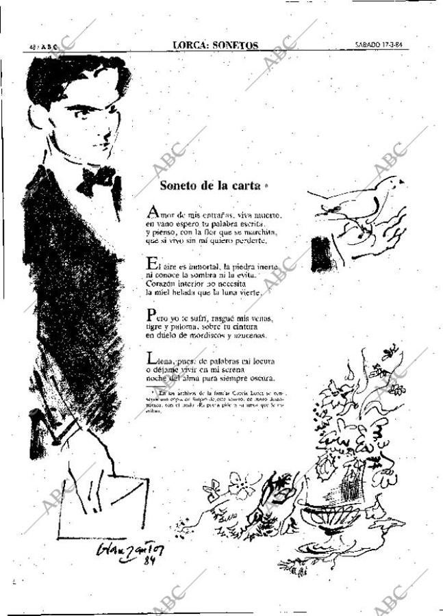 Los sonetos de amor de Lorca - Archivo ABC