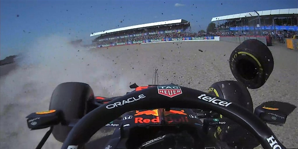 El brutal accidente de Verstappen en Silverstone tras tocarse con Hamilton