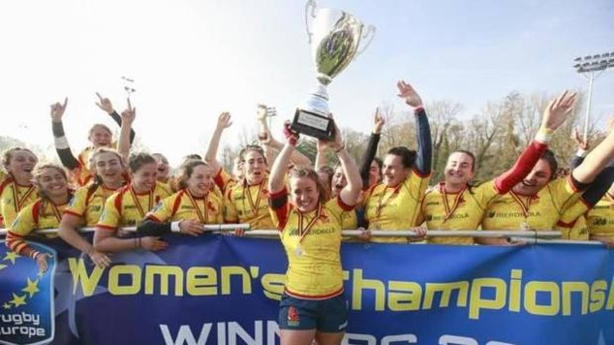 Isabel Rico, capitana de la España campeona de Europa de rugby