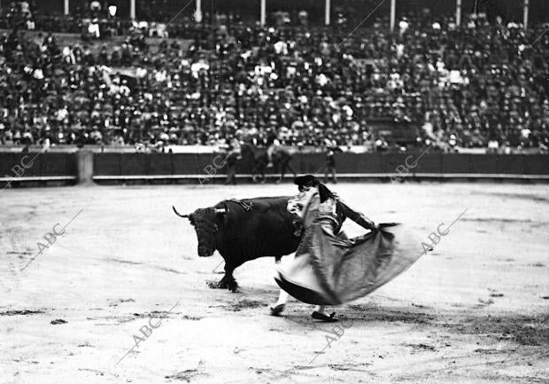 Ostioncito Toreando de capa A uno de sus Toros - Archivo ABC