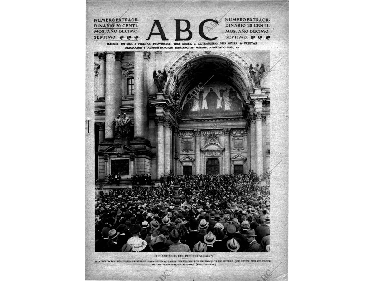 Periódico ABC MADRID 03-07-1921,portada - Archivo ABC