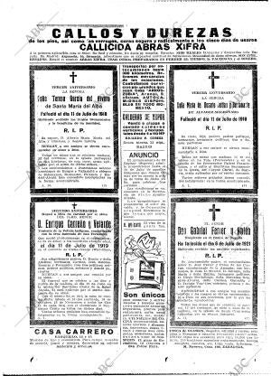 Periódico ABC MADRID 10-07-1921,portada - Archivo ABC