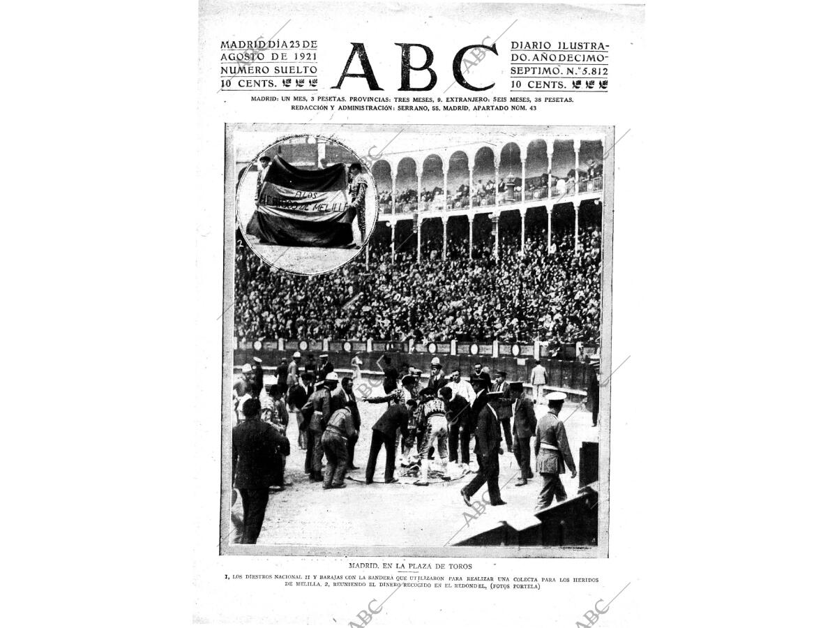Periódico ABC MADRID 23-08-1921,portada - Archivo ABC