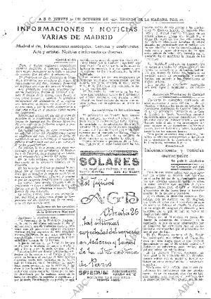 Periódico ABC MADRID 30-10-1930,portada - Archivo ABC