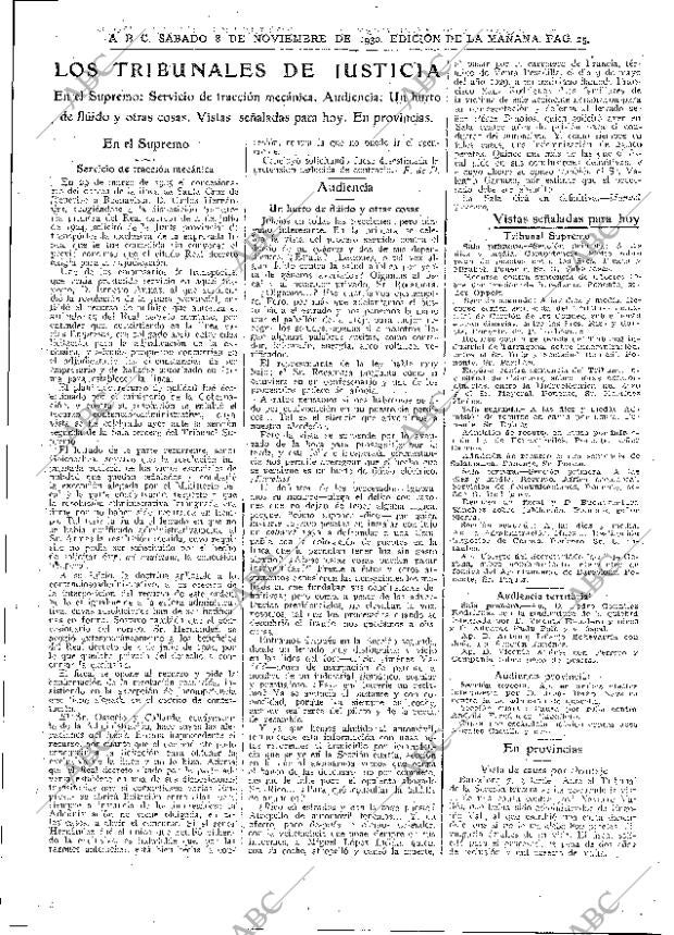 Periódico ABC MADRID 08-11-1930,portada - Archivo ABC