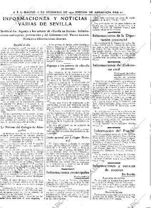 Periódico ABC SEVILLA 16-12-1930,portada - Archivo ABC