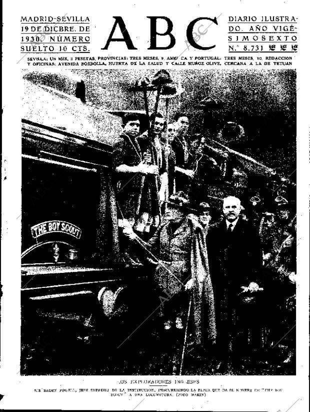 Periódico ABC SEVILLA 19-12-1930,portada - Archivo ABC