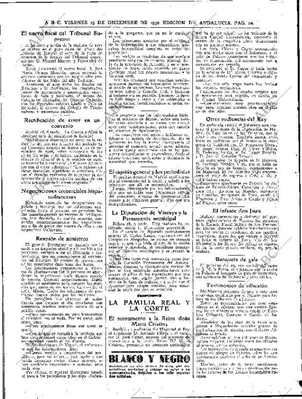 Periódico ABC SEVILLA 19-12-1930,portada - Archivo ABC