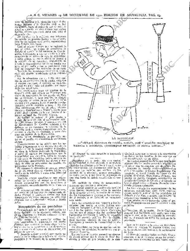 Periódico ABC SEVILLA 19-12-1930,portada - Archivo ABC