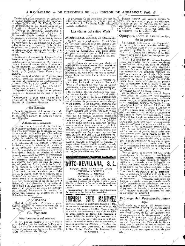 Periódico ABC SEVILLA 20-12-1930,portada - Archivo ABC