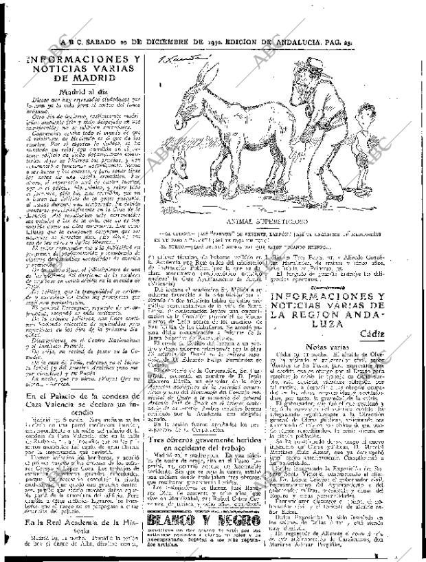 Periódico ABC SEVILLA 20-12-1930,portada - Archivo ABC