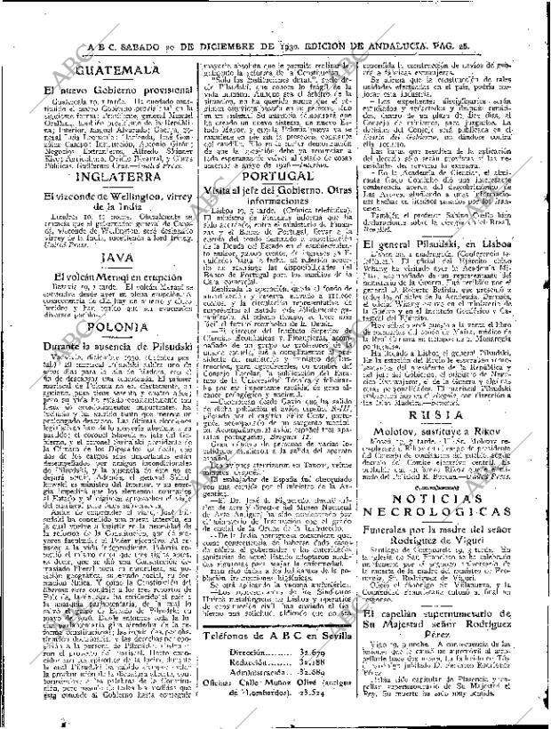 Periódico ABC SEVILLA 20-12-1930,portada - Archivo ABC