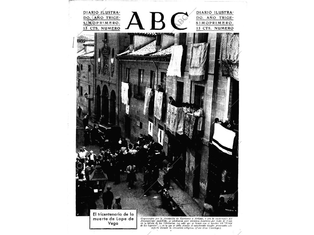 Periódico ABC MADRID 28-08-1935,portada - Archivo ABC