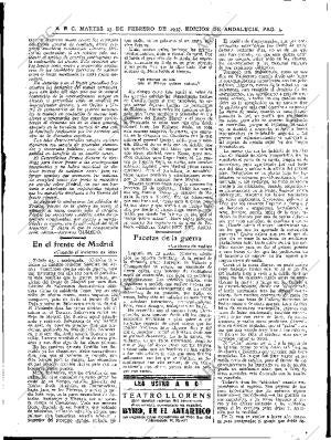 Periódico ABC SEVILLA 23-02-1937,portada - Archivo ABC