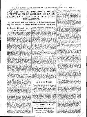 Periódico ABC SEVILLA 23-02-1937,portada - Archivo ABC