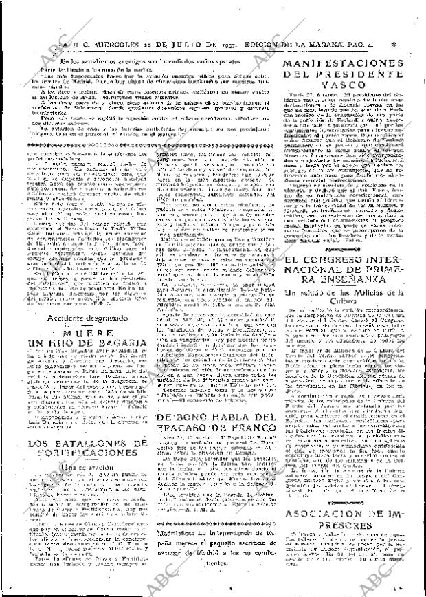 Periódico ABC MADRID 28-07-1937,portada - Archivo ABC