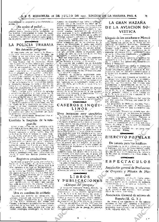 Periódico ABC MADRID 28-07-1937,portada - Archivo ABC