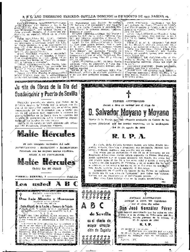 Periódico ABC SEVILLA 22-08-1937,portada - Archivo ABC