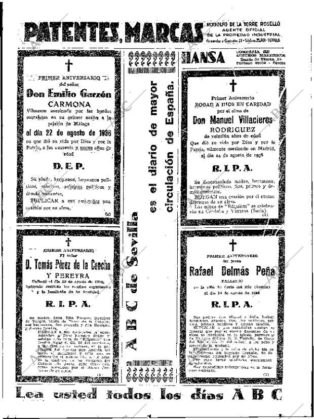 Periódico ABC SEVILLA 22-08-1937,portada - Archivo ABC