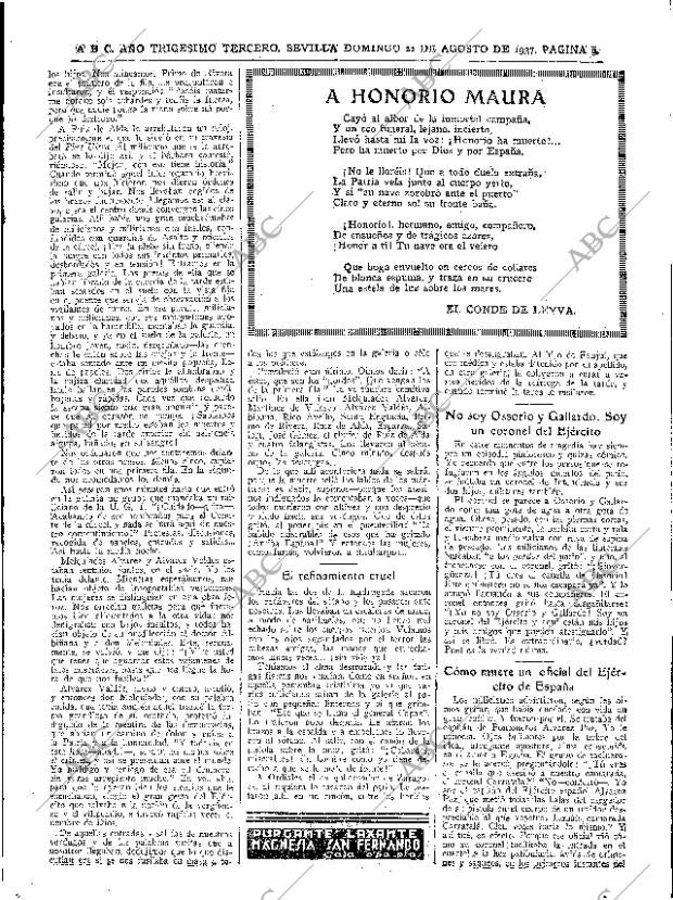 Periódico ABC SEVILLA 22-08-1937,portada - Archivo ABC