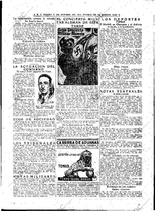 Periódico ABC MADRID 05-10-1940,portada - Archivo ABC