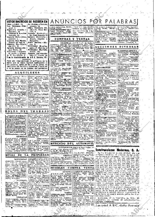 Periódico ABC MADRID 08-01-1942,portada - Archivo ABC