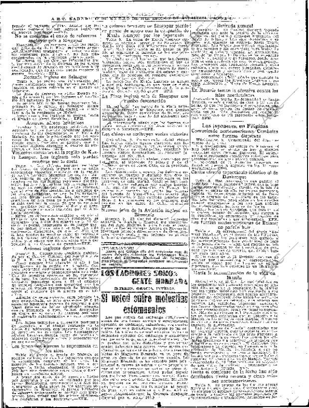 Periódico ABC SEVILLA 10-01-1942,portada - Archivo ABC