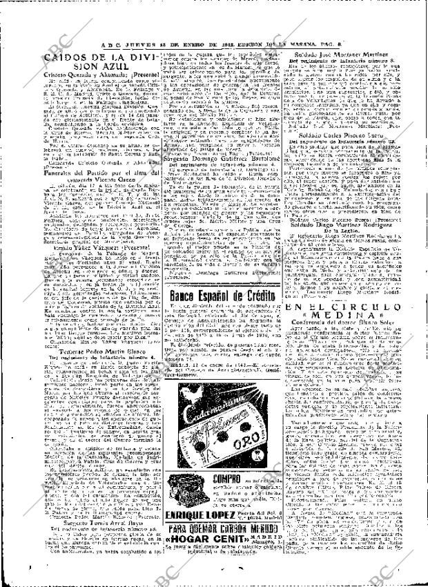 Periódico ABC MADRID 15-01-1942,portada - Archivo ABC