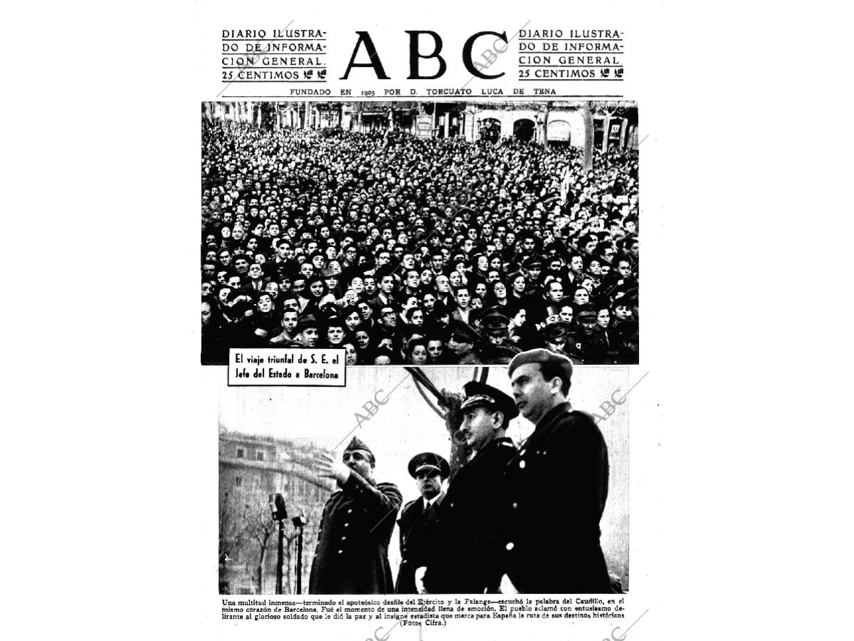 Periódico ABC MADRID 28-01-1942,portada - Archivo ABC