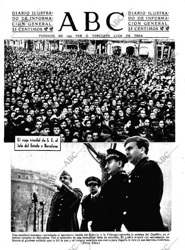 Periódico ABC MADRID 28-01-1942,portada - Archivo ABC