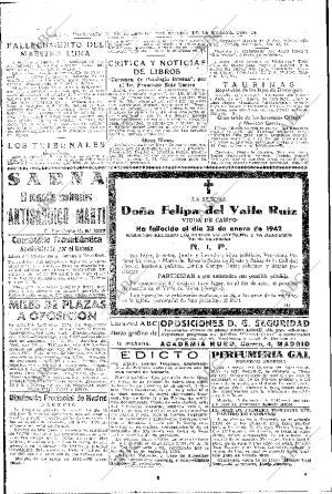 Periódico ABC MADRID 28-01-1942,portada - Archivo ABC