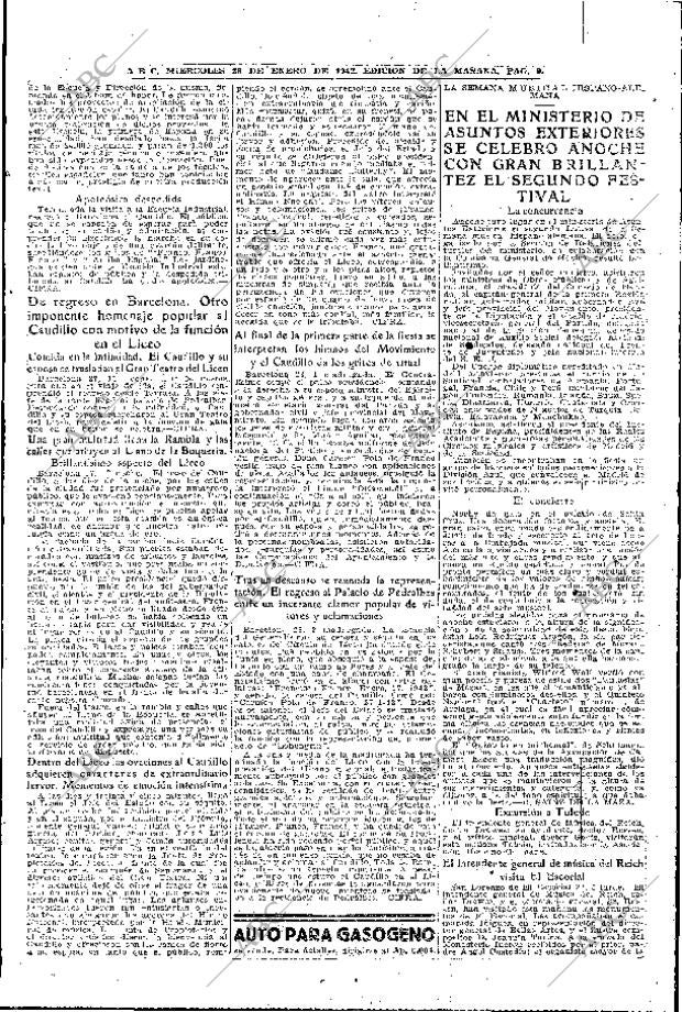 Periódico ABC MADRID 28-01-1942,portada - Archivo ABC