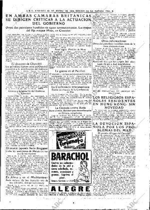 Periódico ABC MADRID 29-01-1942,portada - Archivo ABC