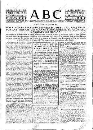 Periódico ABC MADRID 31-01-1942,portada - Archivo ABC
