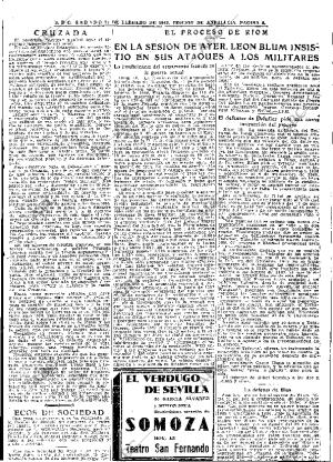 Periódico ABC SEVILLA 21-02-1942,portada - Archivo ABC
