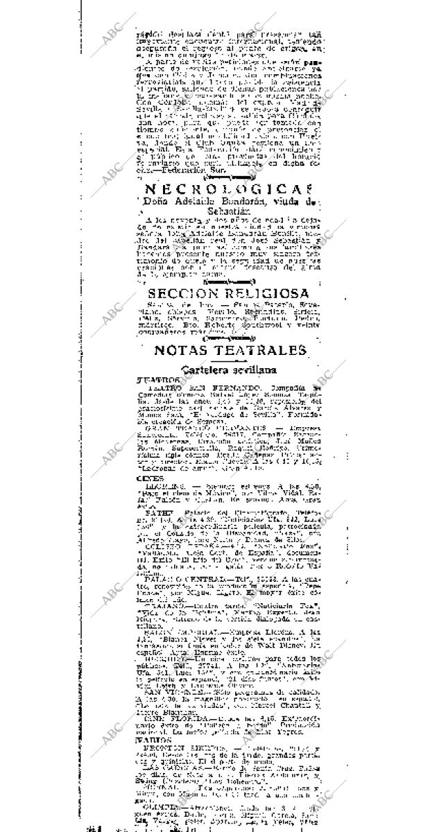 Periódico ABC SEVILLA 21-02-1942,portada - Archivo ABC