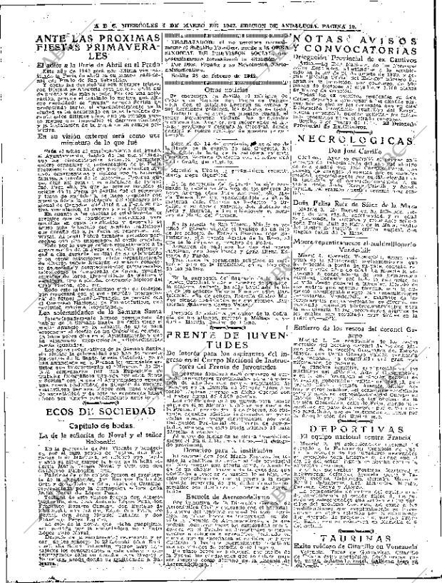 Periódico ABC SEVILLA 04-03-1942,portada - Archivo ABC