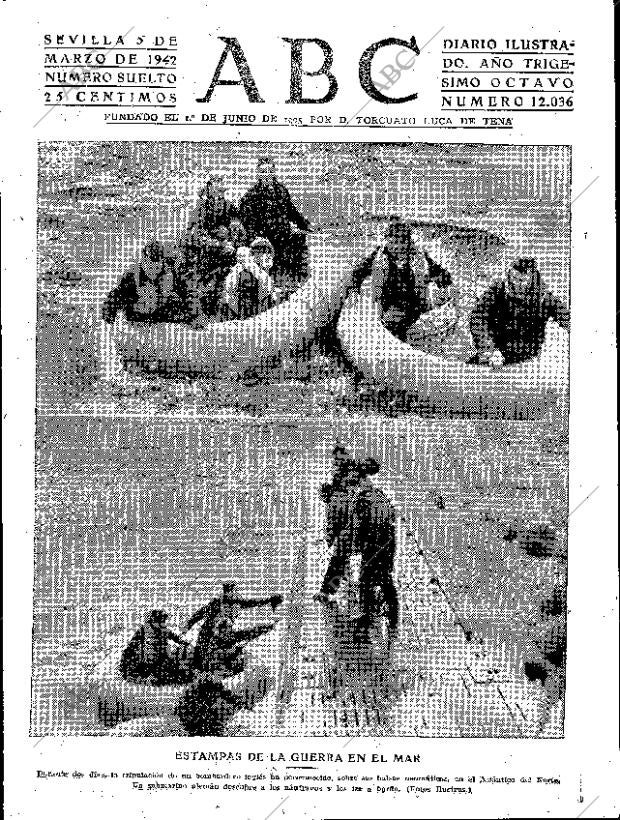 Periódico ABC SEVILLA 05-03-1942,portada - Archivo ABC