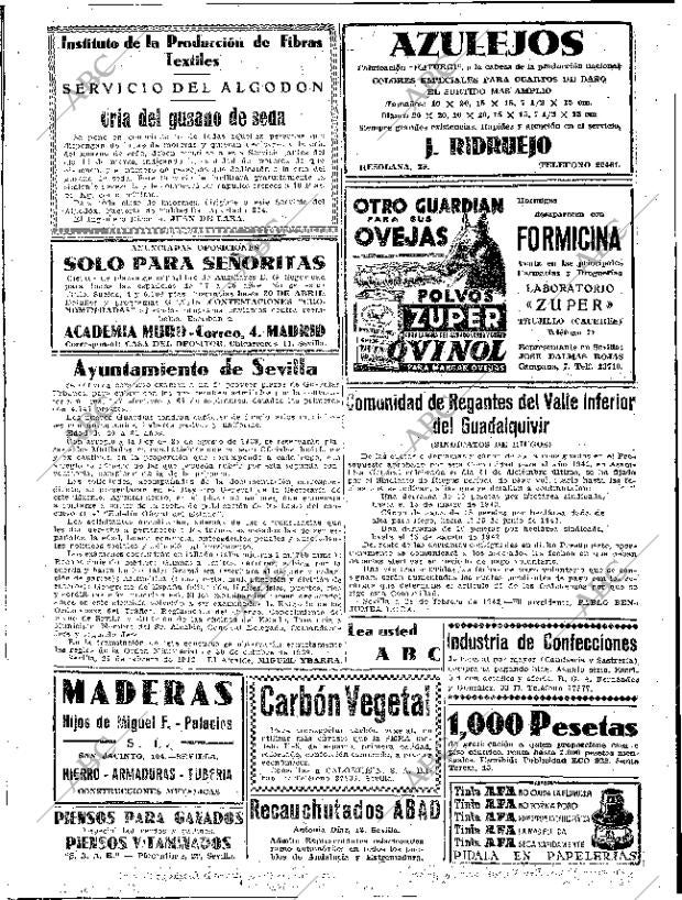 Periódico ABC SEVILLA 05-03-1942,portada - Archivo ABC