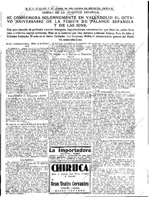 Periódico ABC SEVILLA 05-03-1942,portada - Archivo ABC
