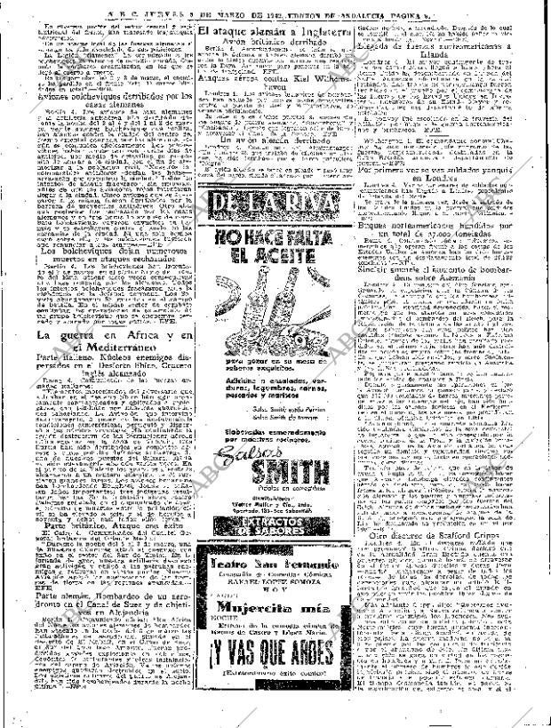 Periódico ABC SEVILLA 05-03-1942,portada - Archivo ABC