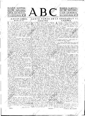 Periódico ABC MADRID 07-03-1942,portada - Archivo ABC