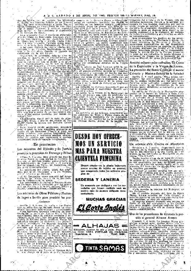Periódico ABC MADRID 04-04-1942,portada - Archivo ABC