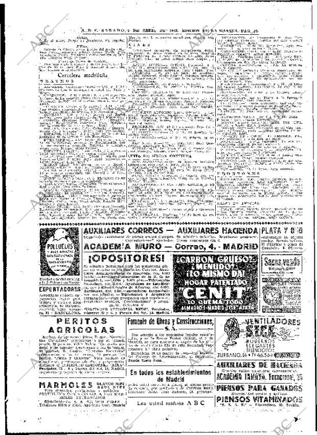 Periódico ABC MADRID 04-04-1942,portada - Archivo ABC