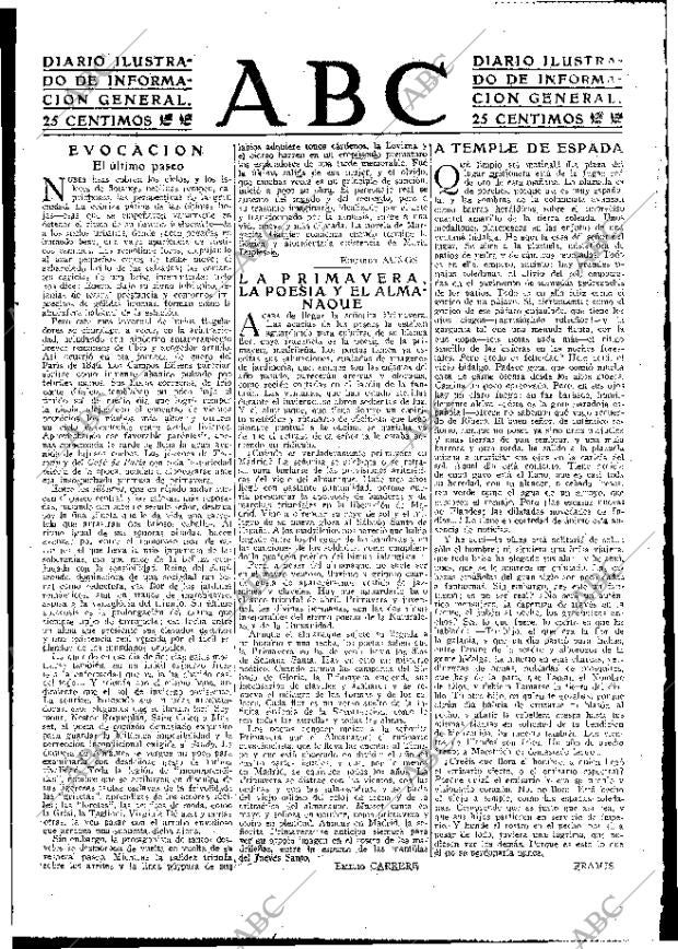Periódico ABC MADRID 04-04-1942,portada - Archivo ABC