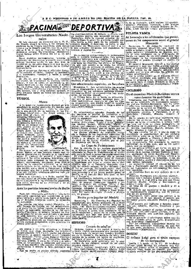 Periódico ABC MADRID 08-04-1942,portada - Archivo ABC
