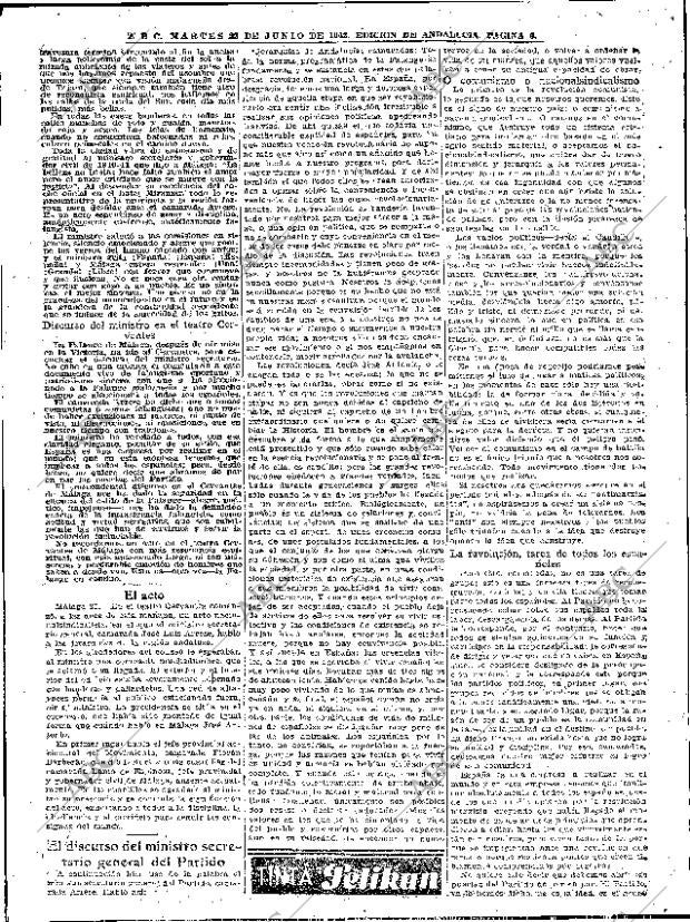 Periódico ABC SEVILLA 23-06-1942,portada - Archivo ABC