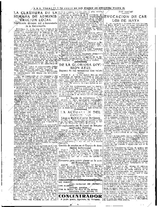 Periódico ABC SEVILLA 03-07-1942,portada - Archivo ABC
