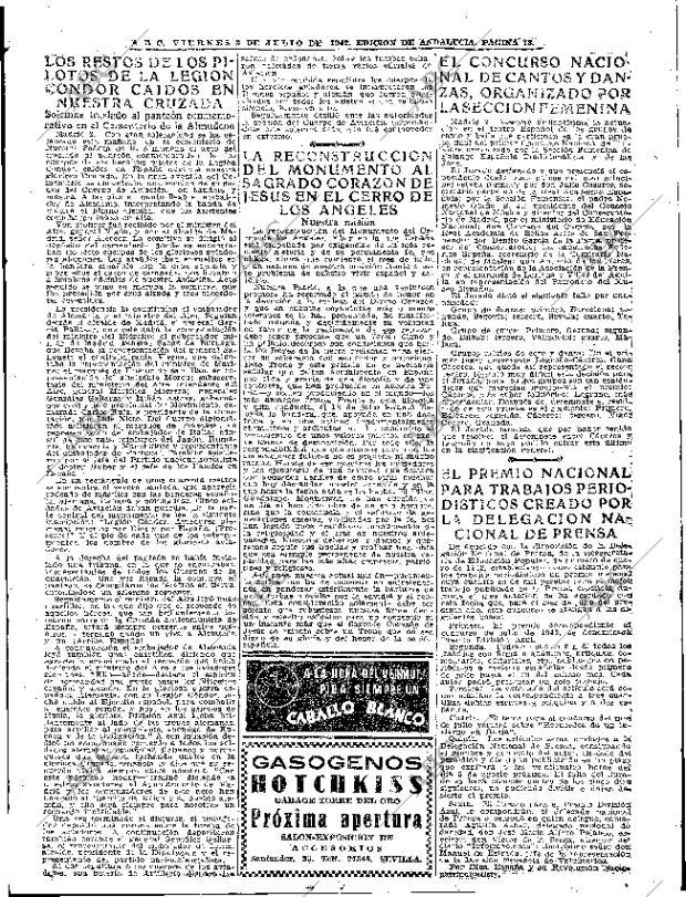 Periódico ABC SEVILLA 03-07-1942,portada - Archivo ABC